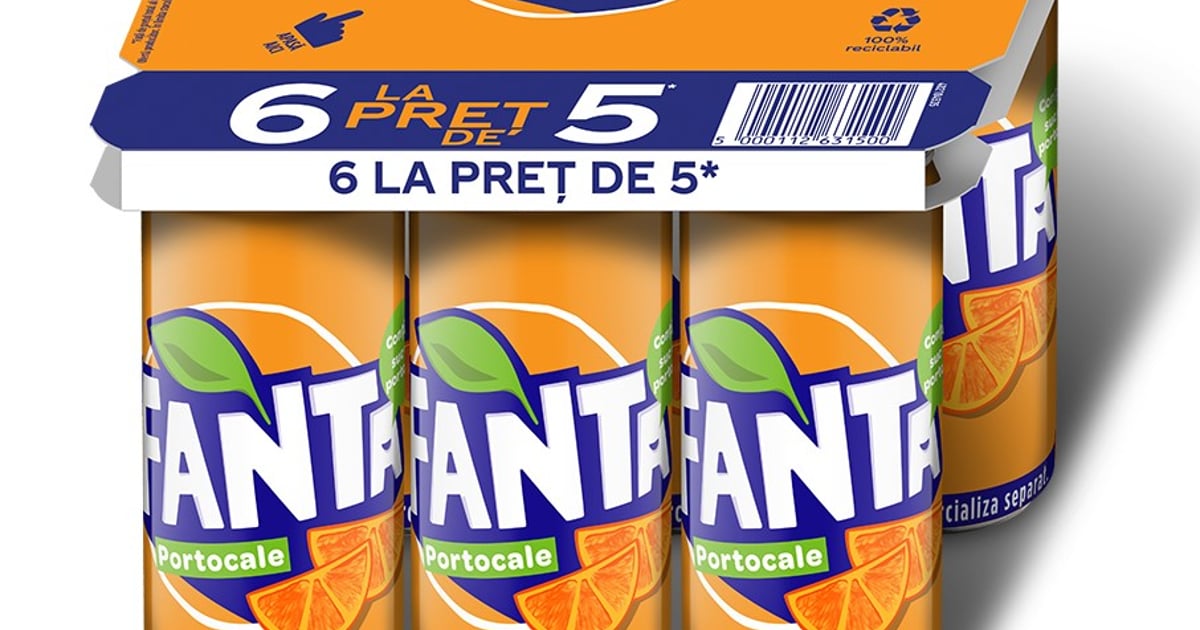 Fanta Portocale Bautura racoritoare doza (5+1)