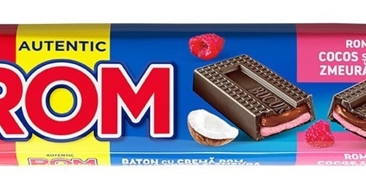 Rom Baton de ciocolata amarui cocos si zmeura