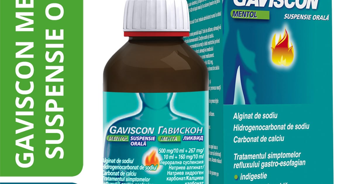 GAVISCON MENTOL SUSPENSIE ORALA 200ML