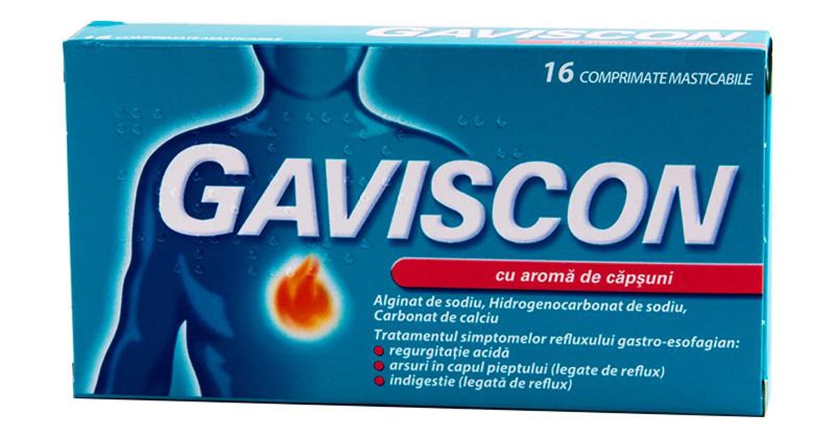 GAVISCON CAPSUNI 16 COMPRIMATE MASTICABILE