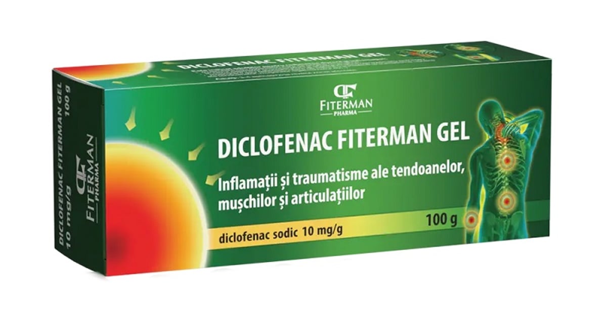 FITERMAN DICLOFENAC 10MG/G GEL 100G