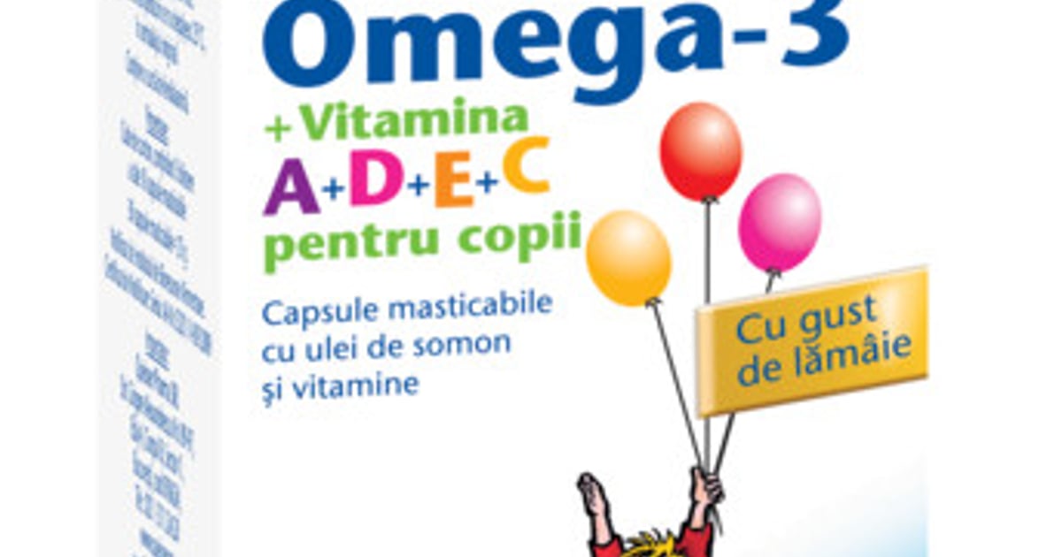 DOPPELHERZ AKTIV OMEGA-3 CU VITAMINE PENTRU COPII 30 CAPSULE MASTICABILE