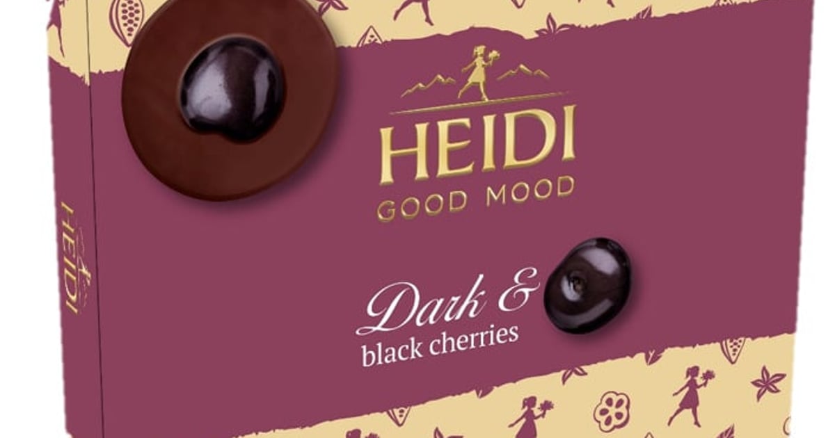 Heidi Good Mood Praline din ciocolata amaruie si cirese negre