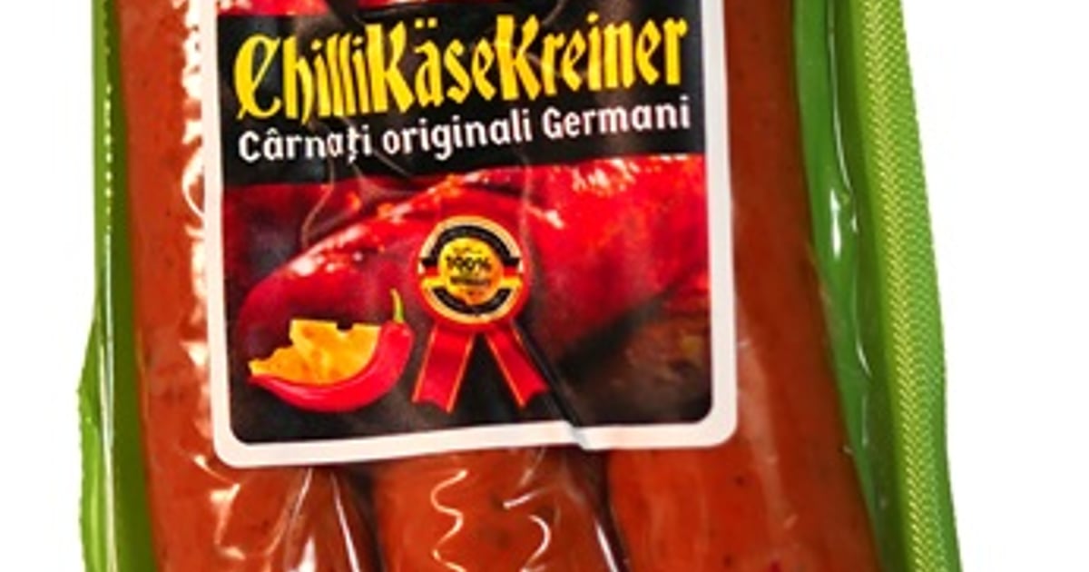 Carnati Germani Kasekrainer cu Chilli si cascaval Edamer