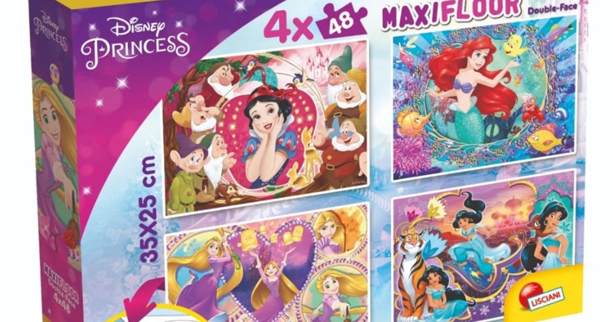 LISCIANI Puzzle de podea "Disney pricess" maxi, 4x48 piese