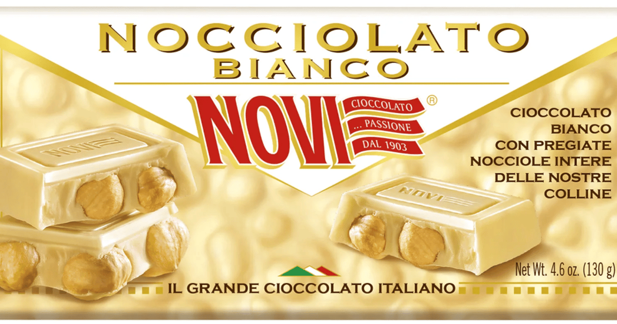 Novi Ciocolata alba cu alune intregi, fara gluten