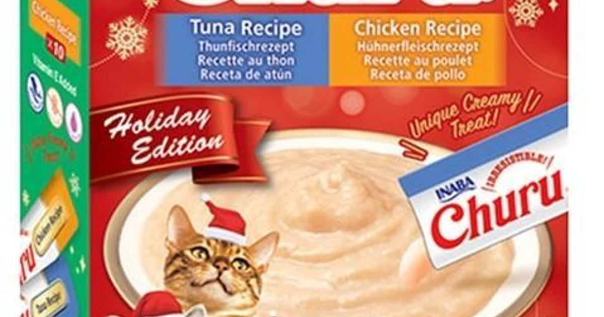 Inaba Churu Recompense cremoase cu ton si pui pentru pisici Christmas Pack