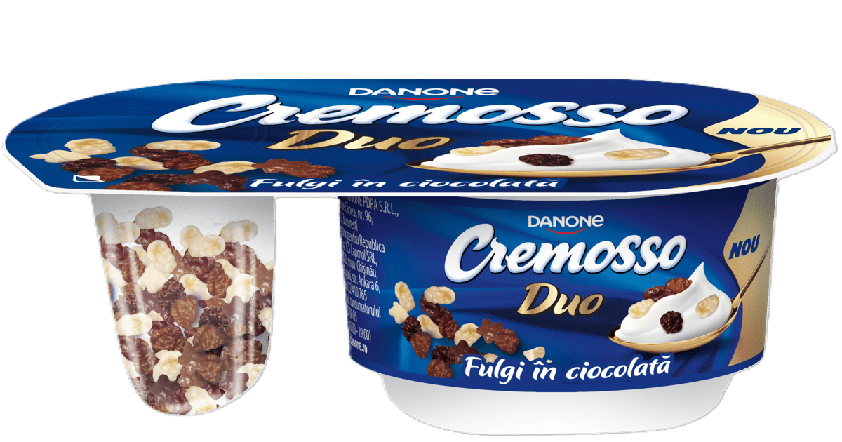 Cremosso, Iaurt indulcit, cu fulgi de porumb in ciocolata