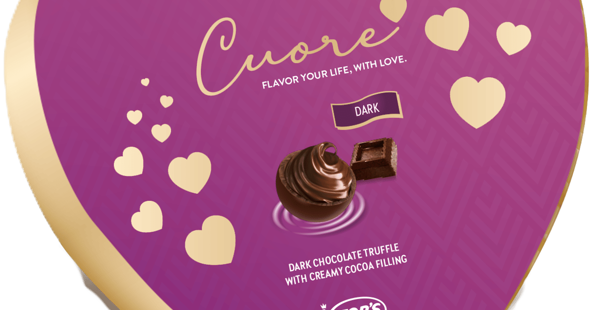 Witor's Cuore Cutie in forma de inima cu praline cu ciocolata neagra