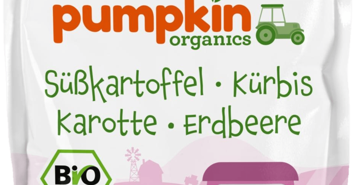 Pumpkin Organics ECO Piure de cartof dulce, dovleac, morcov si capsuni