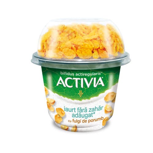 Activia iaurt mic dejun fara zahar adaugat cu fulgi de porumb