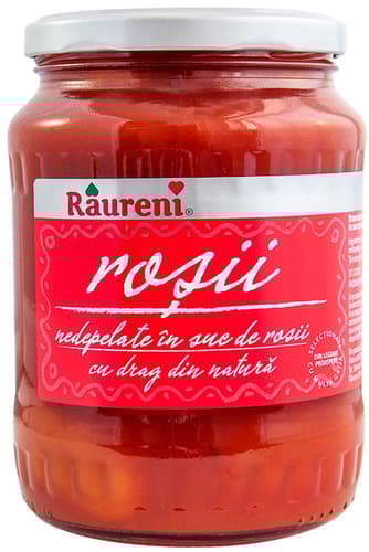 Raureni Rosii nedepelate in suc de rosii
