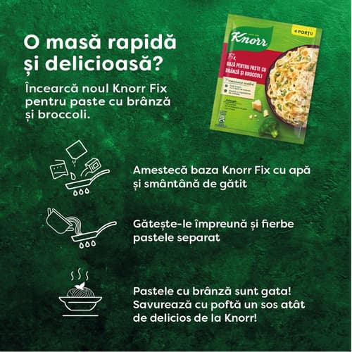 Knorr Fix 4 tipuri de branza si broccoli