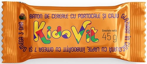 Kidovit Baton de cereale cu portocale si caju
