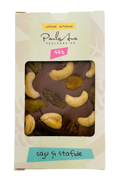 Paula Ana Ciocolata 44% cacao cu caju si stafide
