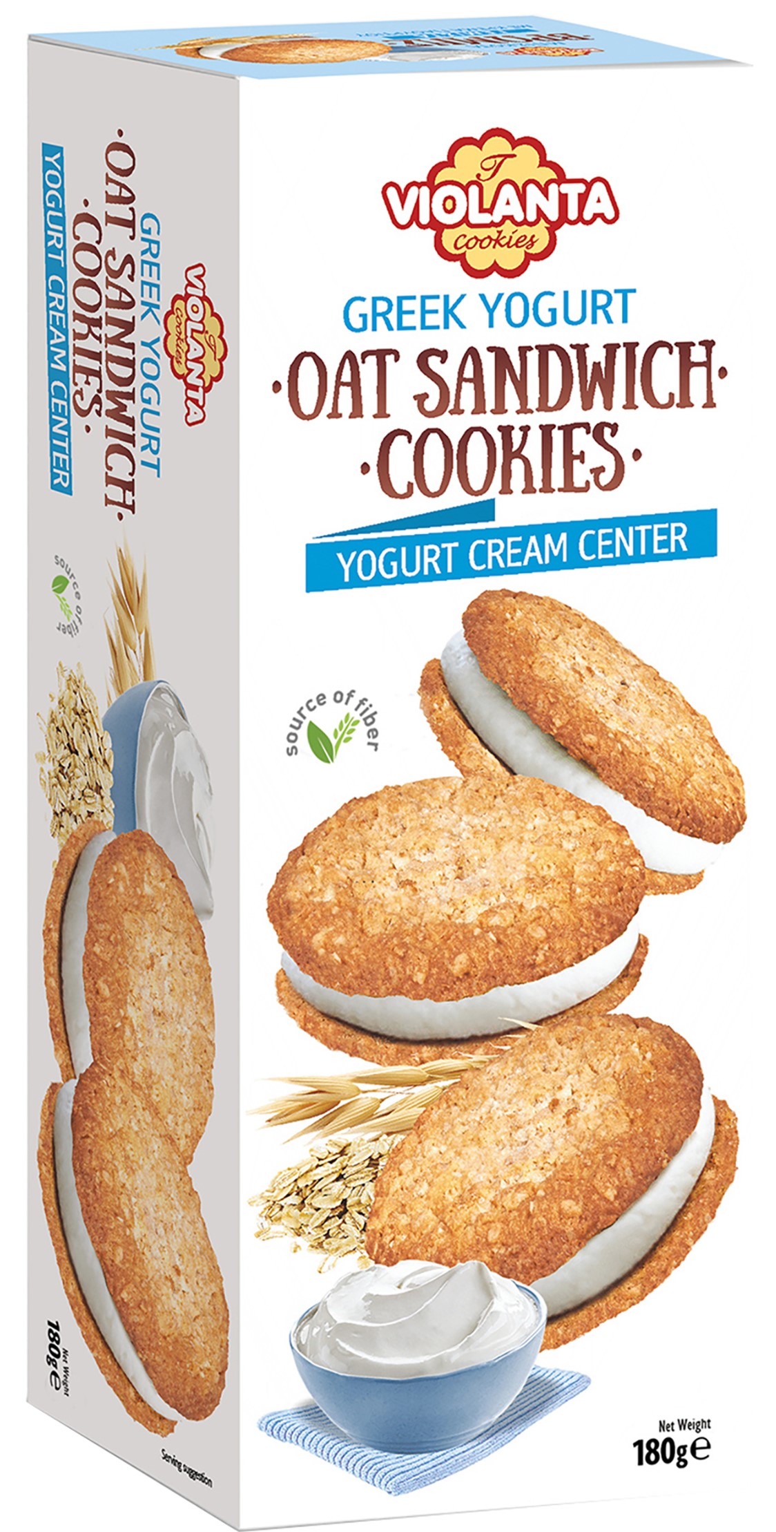 Violanta Biscuiti cookies sandwich cu ovaz si crema de iaurt