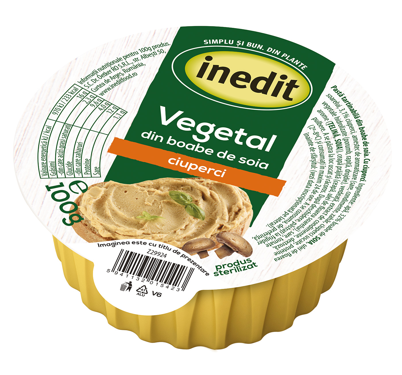 Inedit Vegetal din boabe de soia cu ciuperci