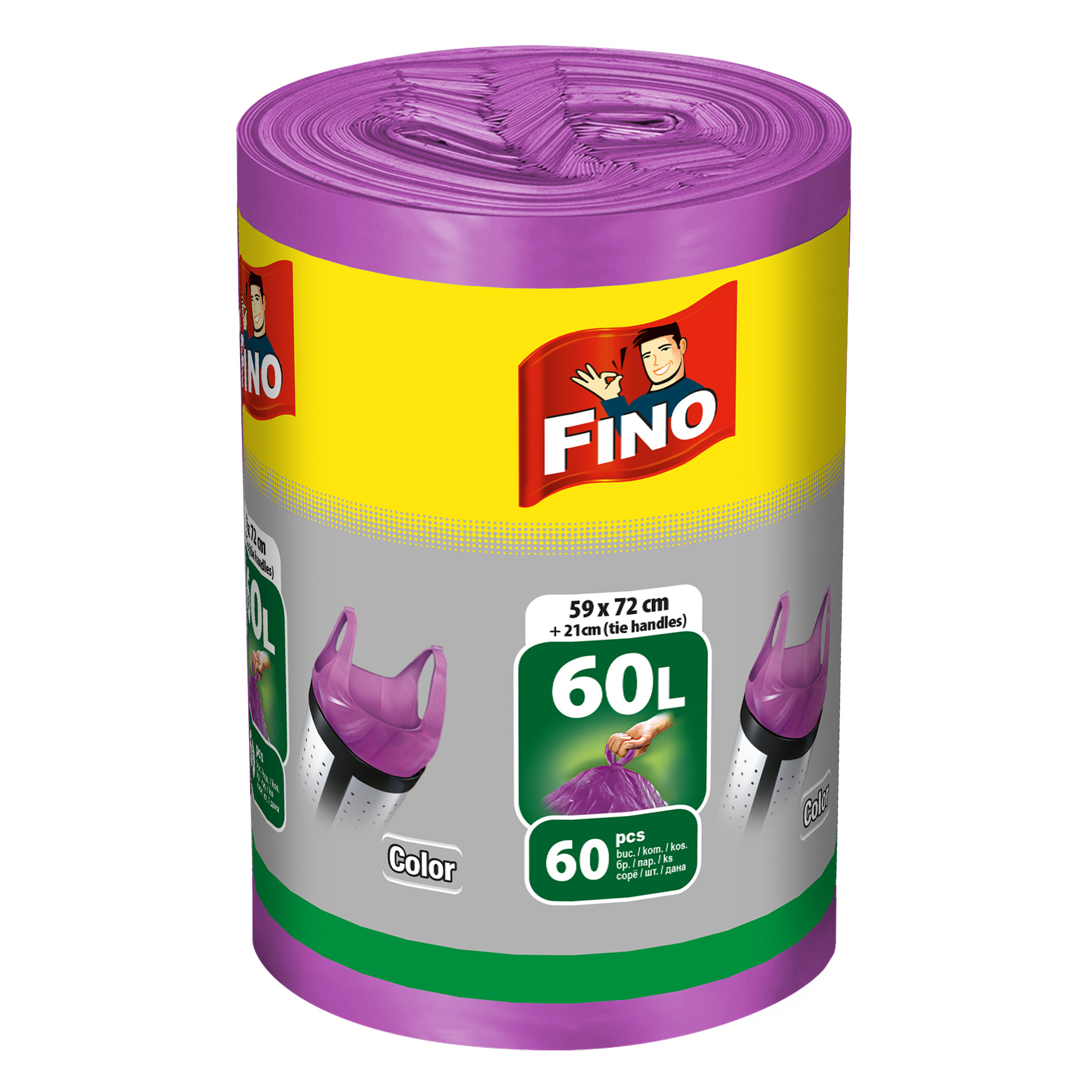 Fino Saci colorati cu manere 60l