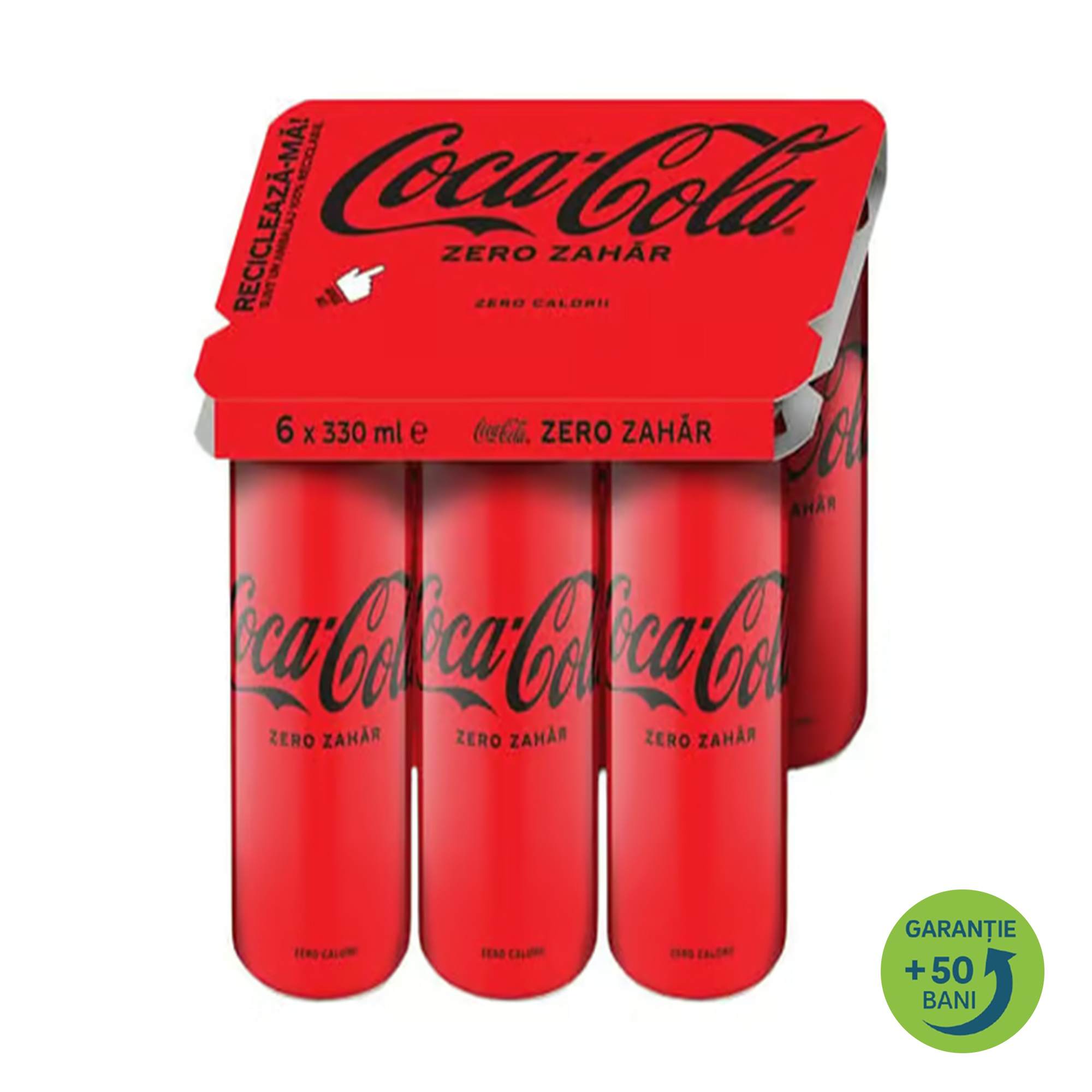 Coca-Cola Zero Zahar Bautura racoritoare carbogazoasa doza 6 pack