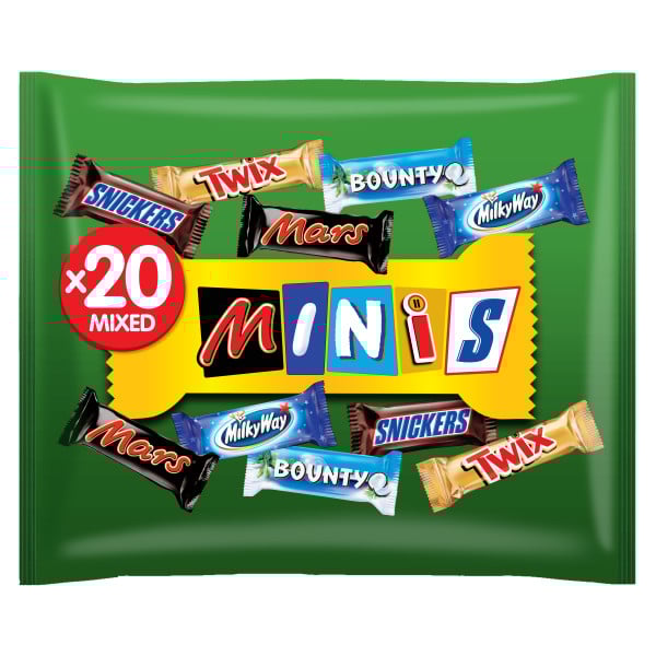 Minis Mix cu mini batoane de ciocolata cu lapte Snickers, Mars, Twix ...