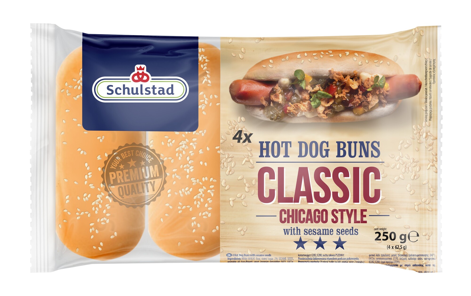 Schulstad Chifla hot dog cu susan 4X62,5g