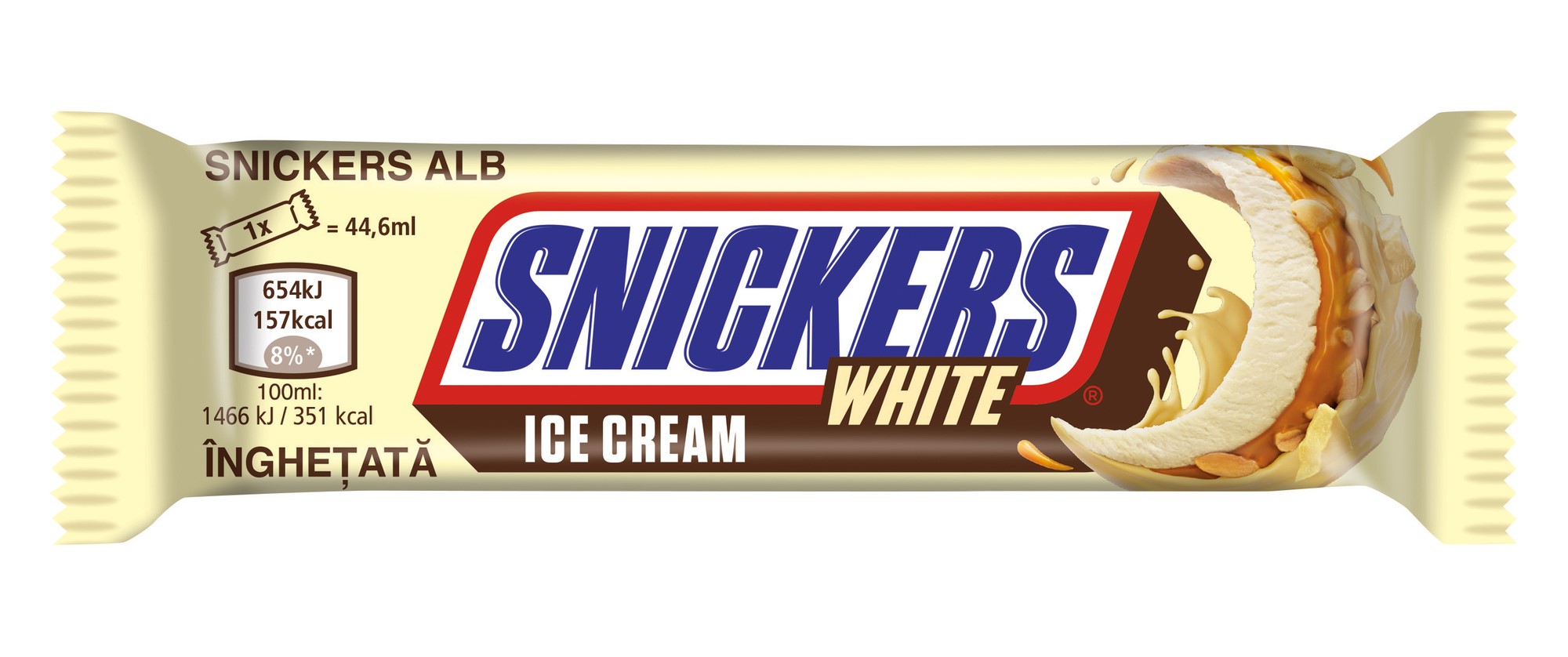 Snickers Inghetata white baton