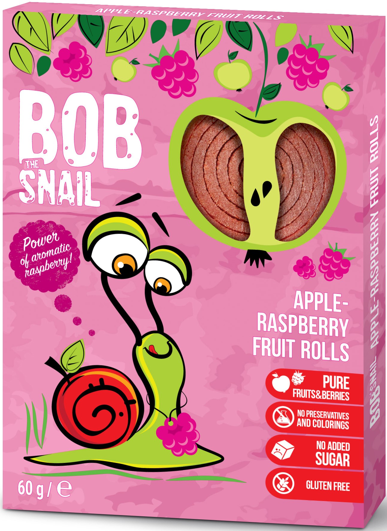 Bob Snail Rulou natural din mere si zmeura