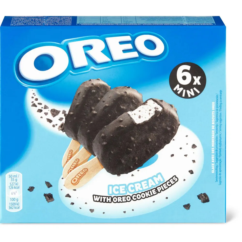 Oreo Mini inghetata pe bat cu biscuiti Oreo 6x50ml