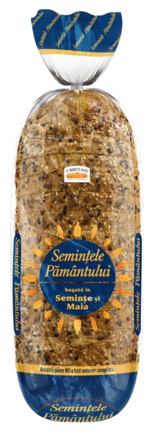 Semintele Pamantului Paine feliata cu seminte si maia