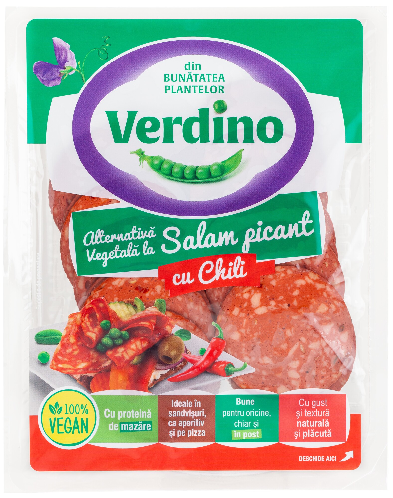 Verdino Salam vegetal pepperoni felii