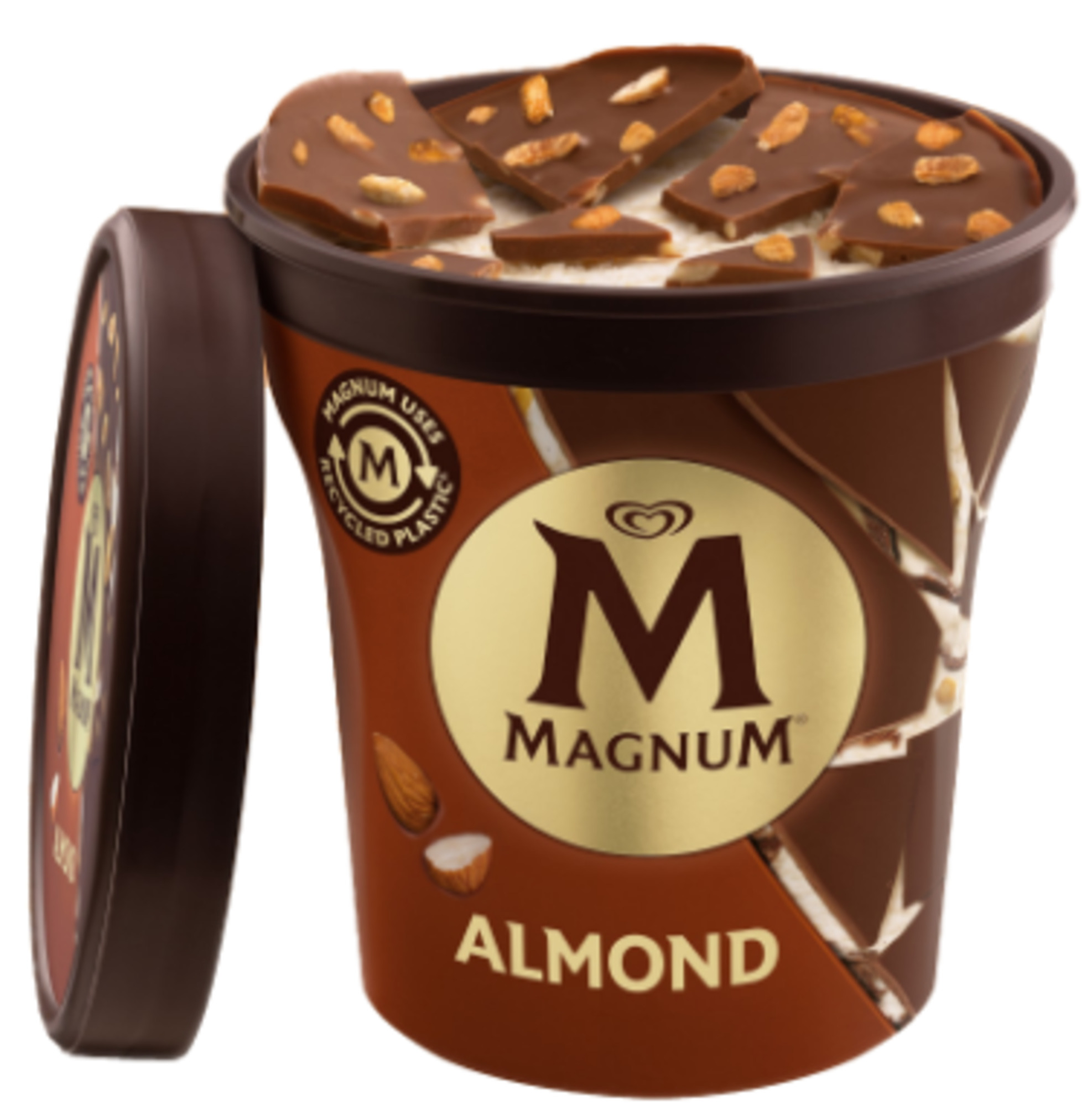 Magnum Almond Pint inghetata cu vanilie, cu glazura de ciocolata cu ...
