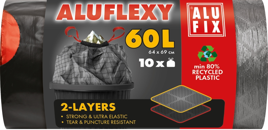 ALUFIX Saci menajeri cu banda, ALUFLEXY LDPE steel 60L