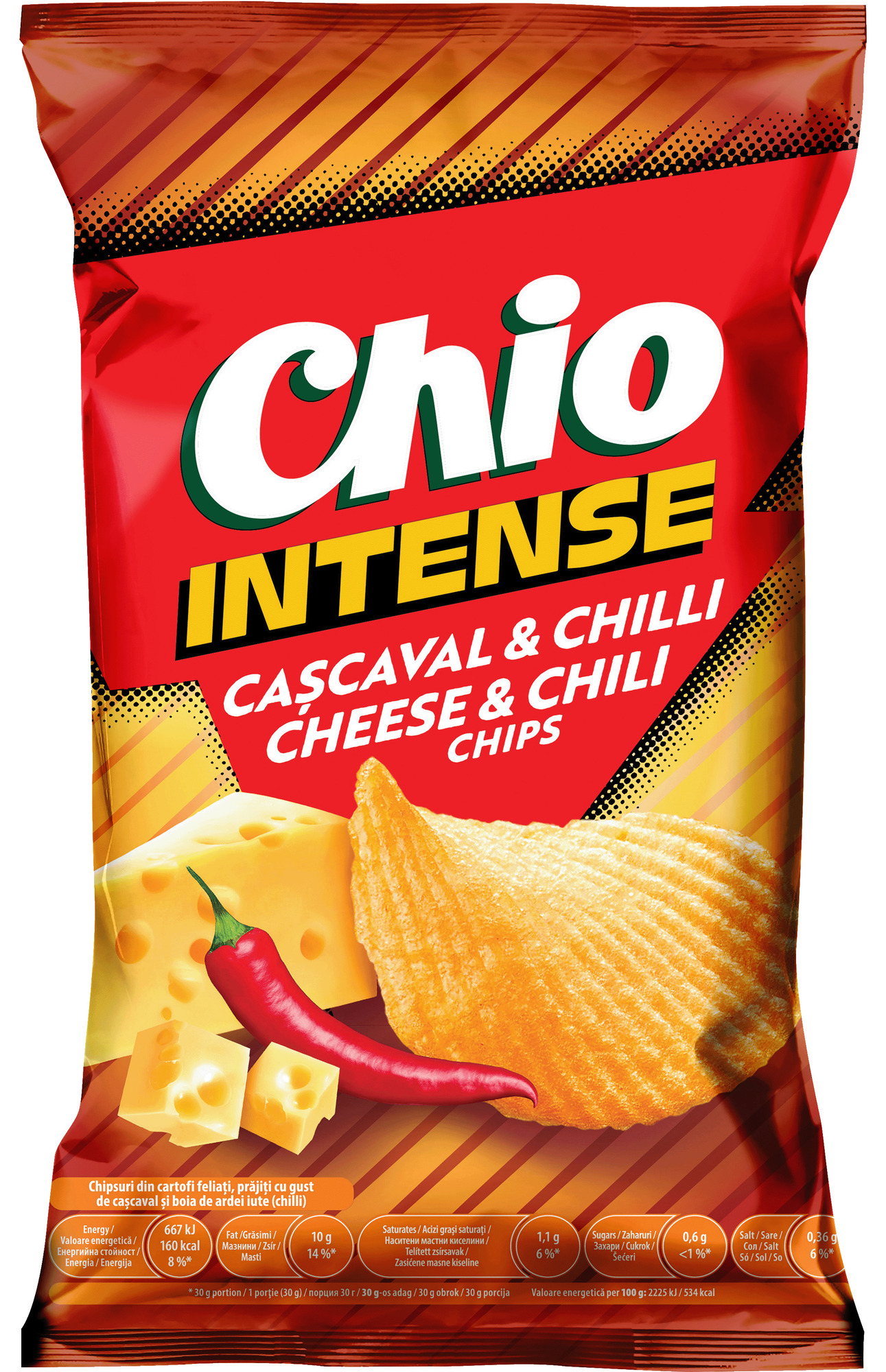 Chio Chips Intense Cascaval si chili