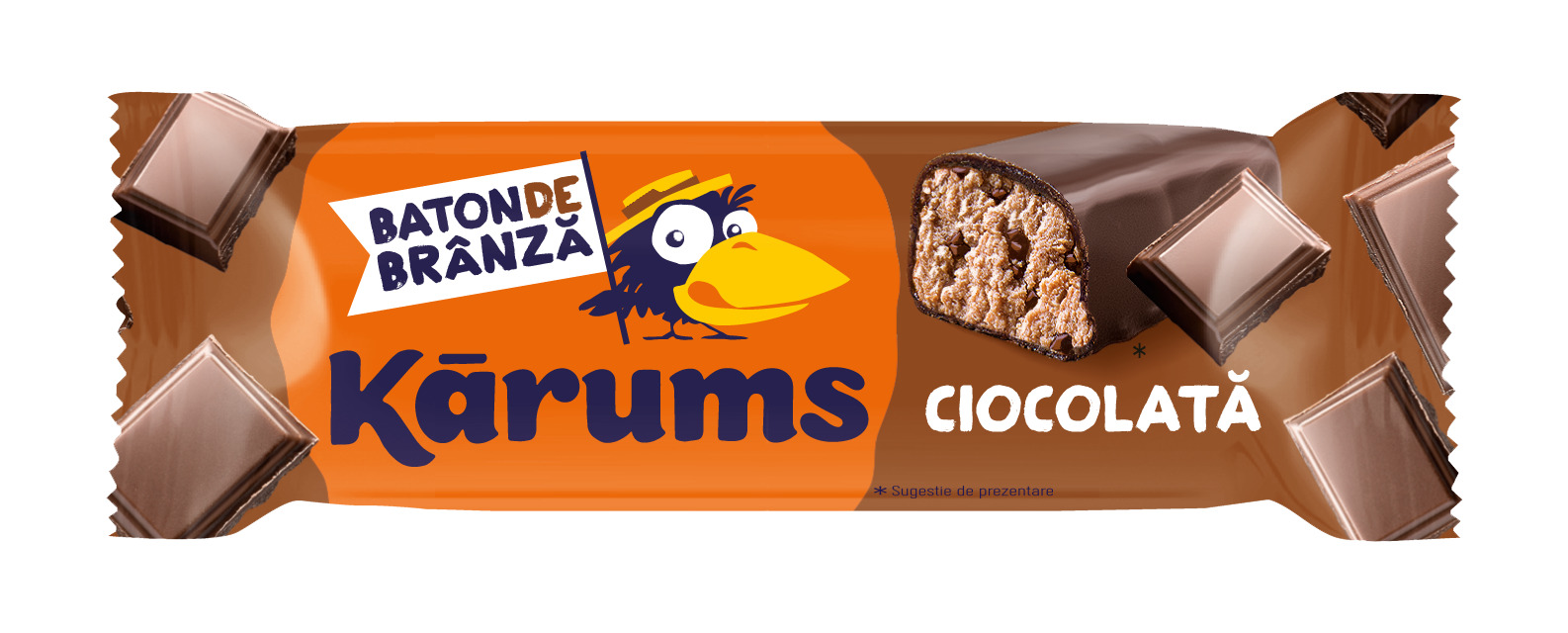 Karums Baton de branza proaspata cu bucati de ciocolata