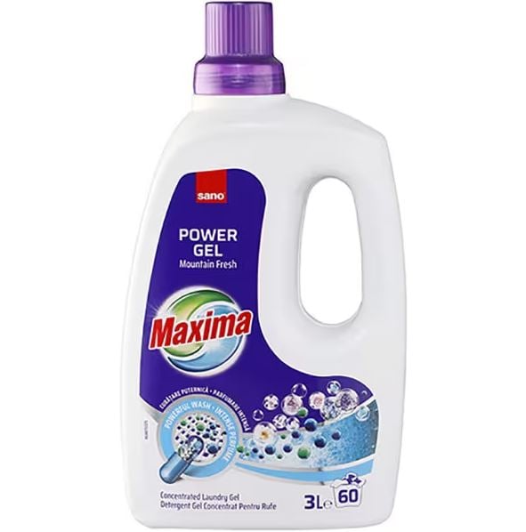 Sano Maxima Detergent de rufe Power gel Mountain Fresh, 60 spalari
