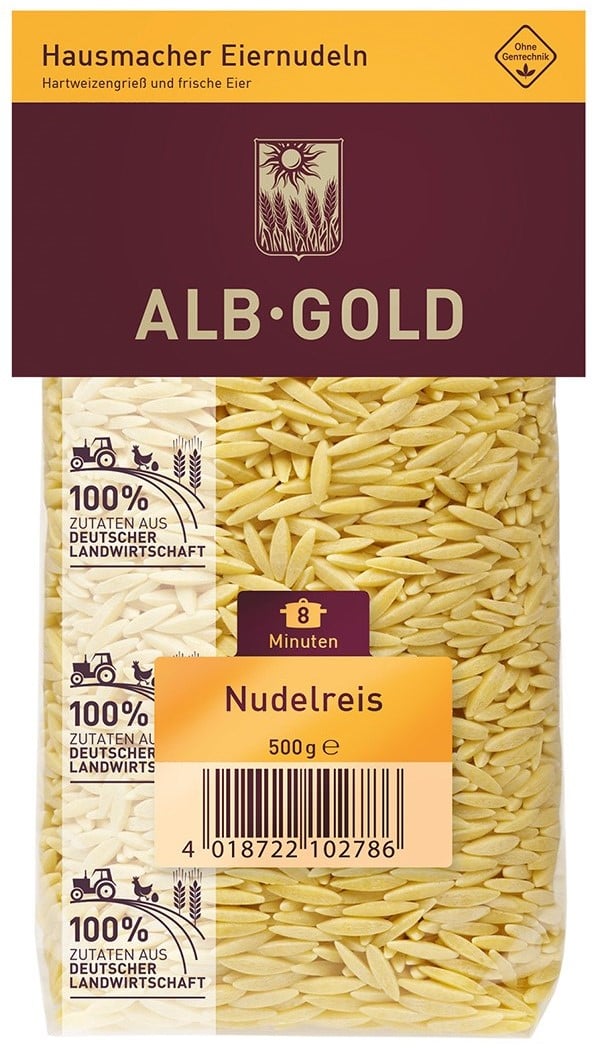 Alb Gold Paste Orzo cu ou