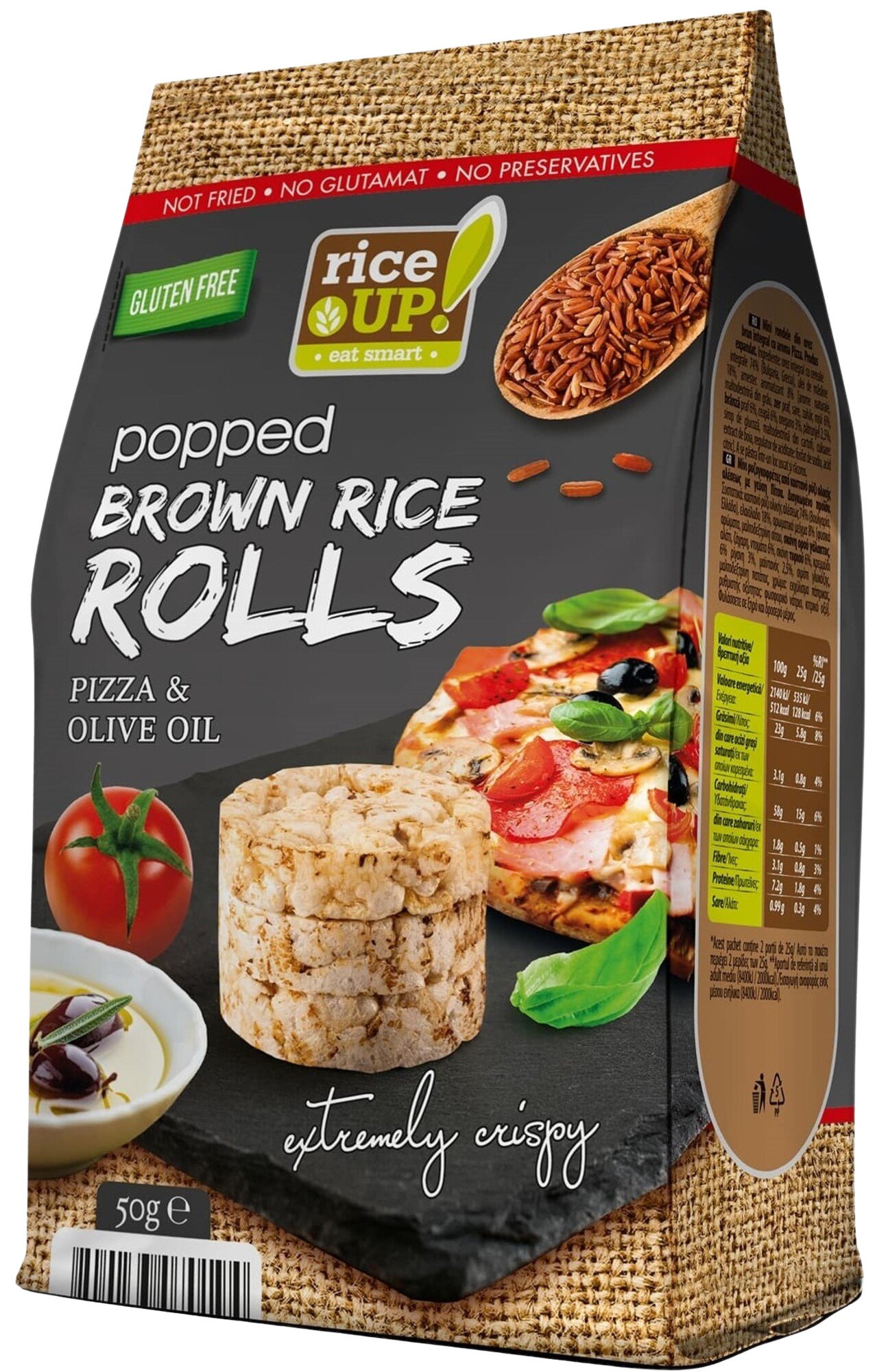 RiceUP Mini-rondele de orez cu pizza si ulei de masline