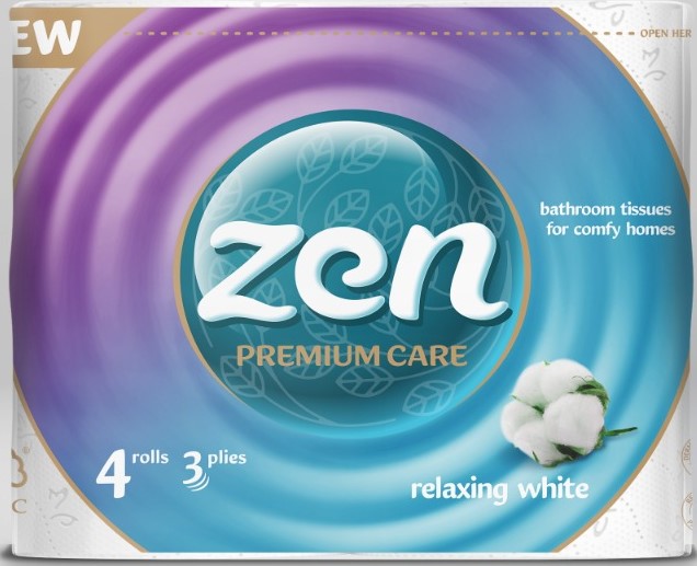 Zen Premium Care Relaxing White Hartie igienica, 3 straturi, 145 foi, 19m