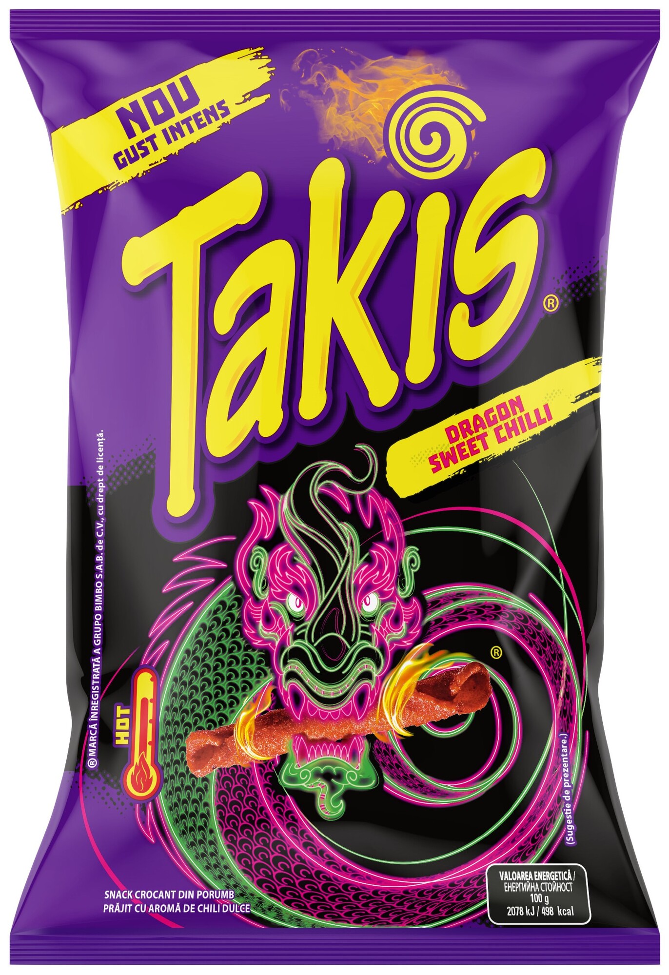 Takis Fuego Snack cu aroma de ardei iute si lamaie verde