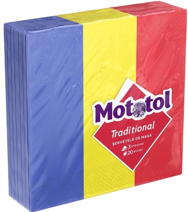 Mototol Traditional Tricolor Servetele 33x33 cm, 3 straturi