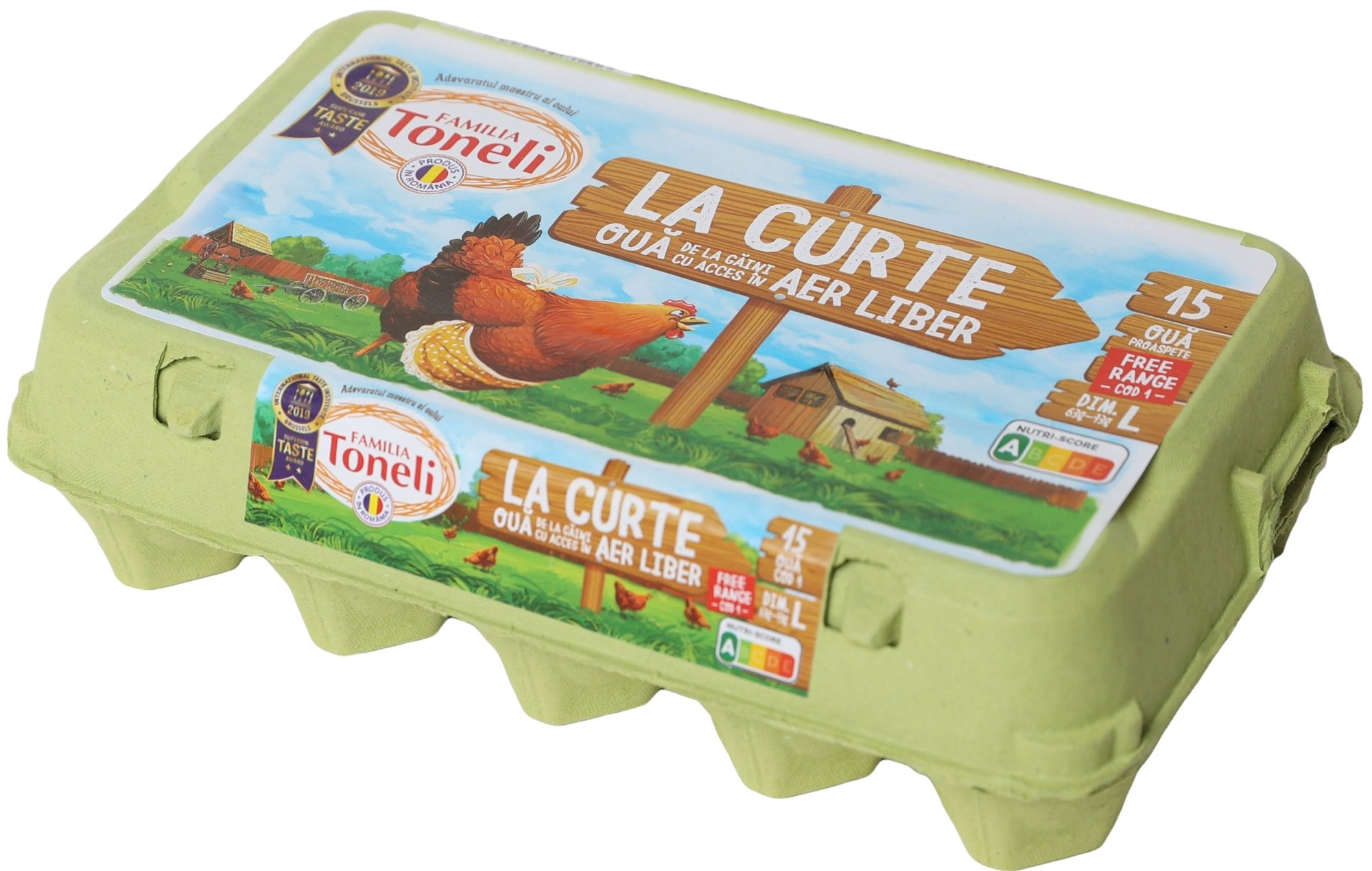 Toneli Caserola Carton 15 Oua Free Range marimea L cod 1