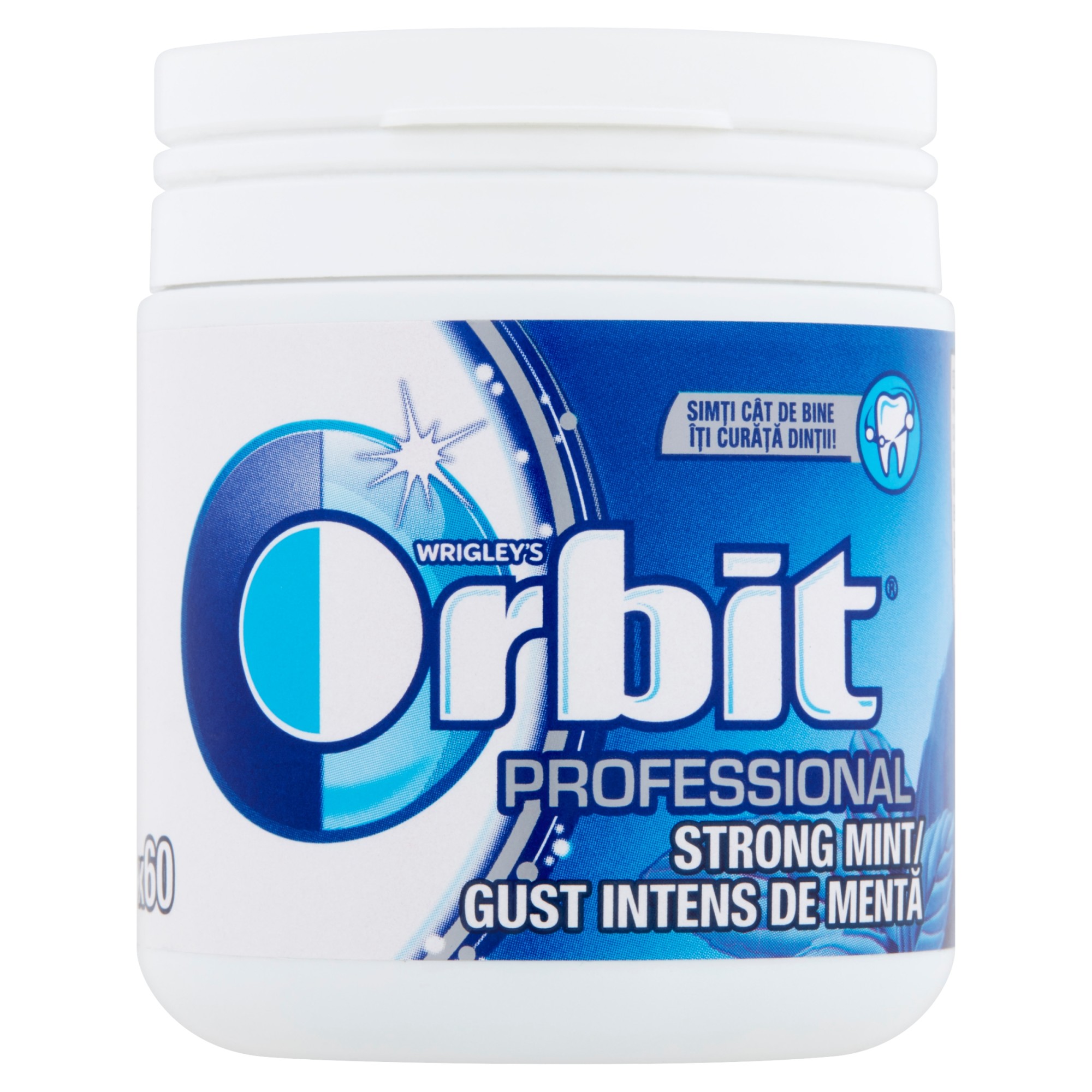Orbit Professional Strong Mint Guma cu arome de menta si mentol 60 buc