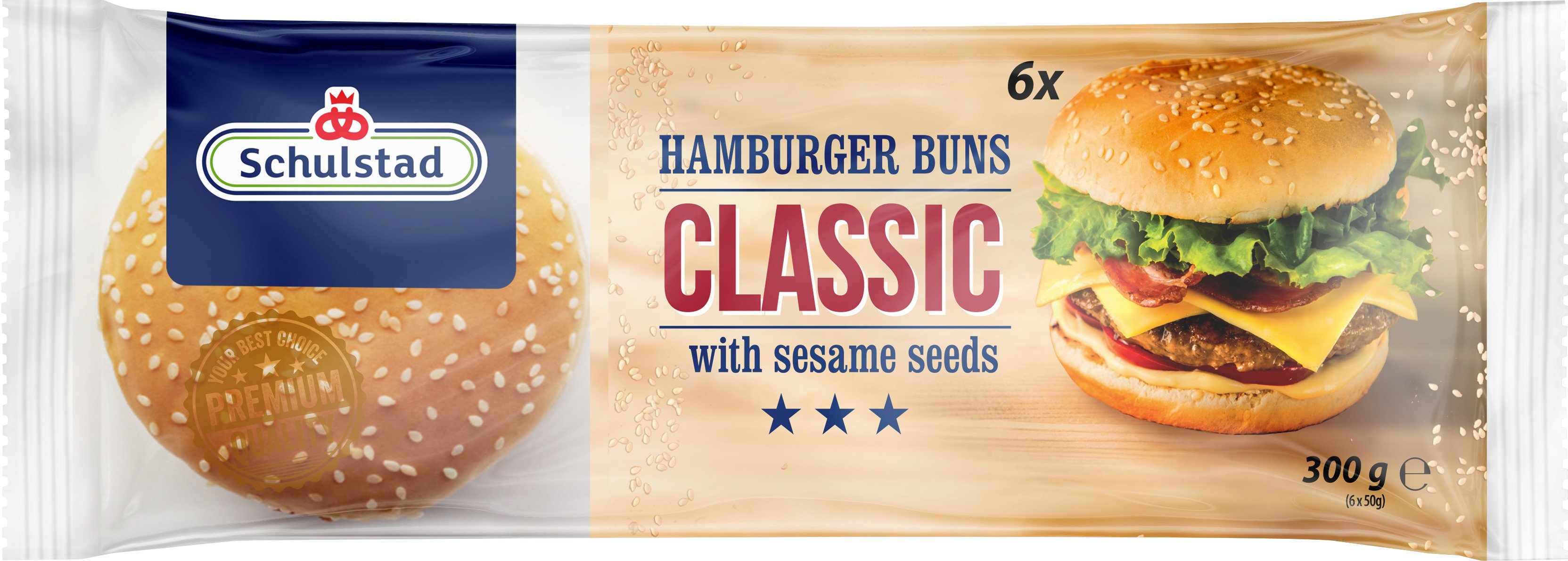 Schulstad Chifle hamburger cu susan 6x50g