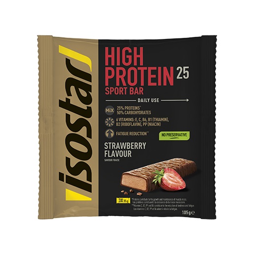Isostar High Protein bar capsune 3x35g