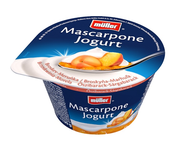 Muller Iaurt cu mascarpone, piersici si caise