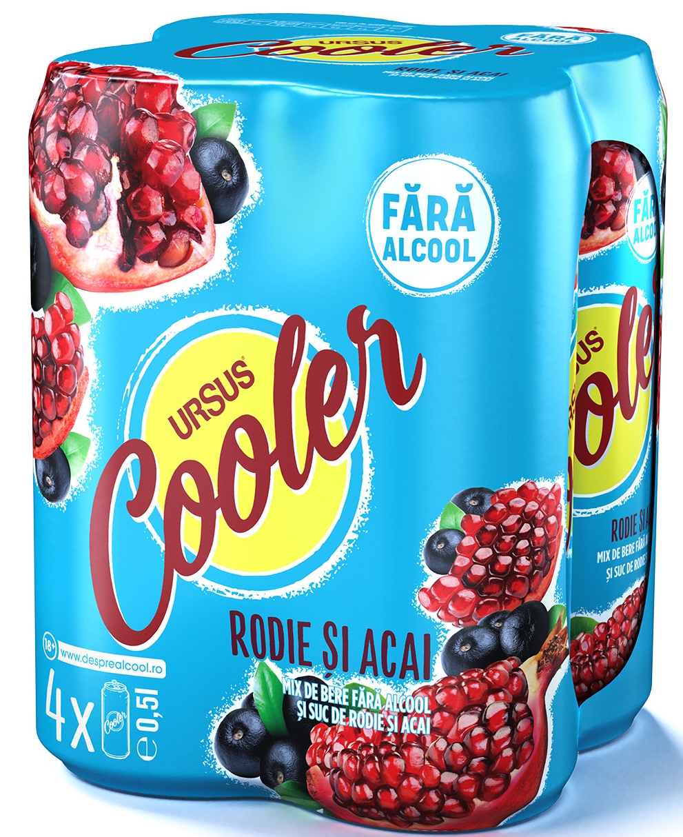 Cooler Rodie si Acai Bere fara alcool cu aroma de rodie si acai 4 pack doza