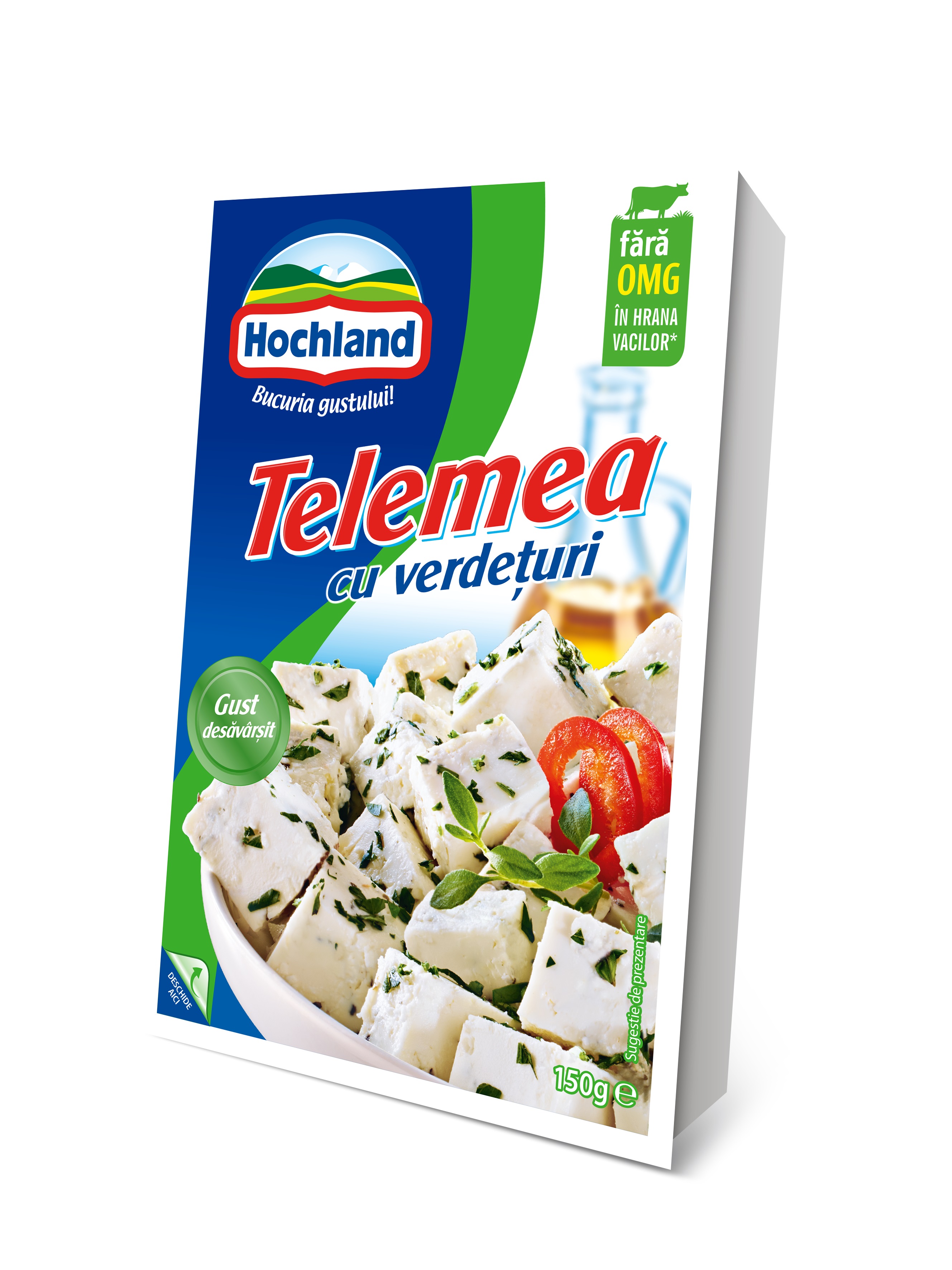 Hochland Telemea de vaca, cu verdeata