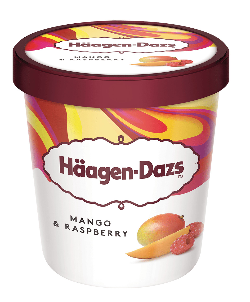 Haagen Dazs Inghetata de mango cu sos de zmeura