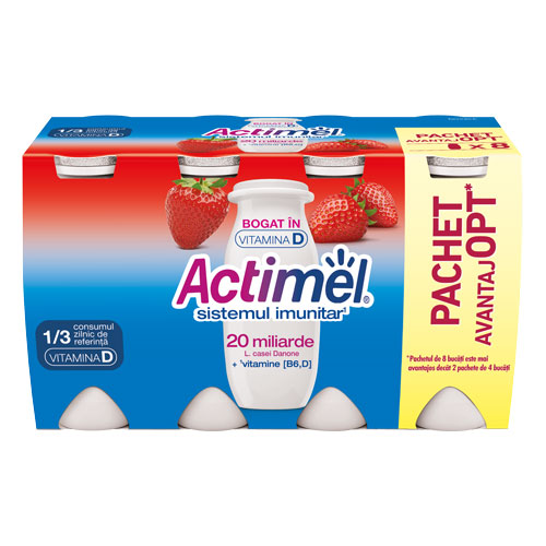 Actimel Iaurt de baut cu capsuni (8x100g)