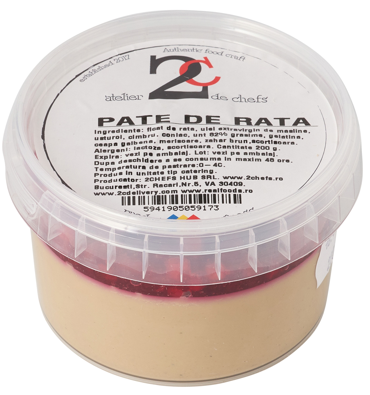 2C' Pate din ficat de rata cu glazura de merisoare